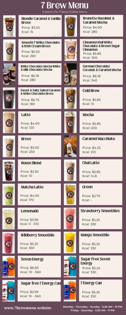 7 Brew Menu With Prices [ Updated 2025 ]